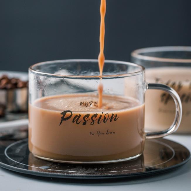 Letter applique glass cup