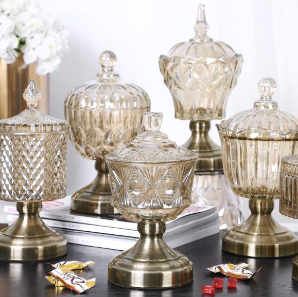 European-style transparent crystal glass storage utensils